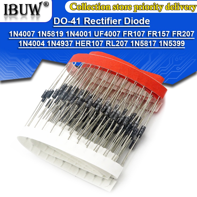 Set 100 Điốt Chỉnh Lưu 1N4007 1N5819 1N4001 UF4007 FR107 FR157 FR207 ...