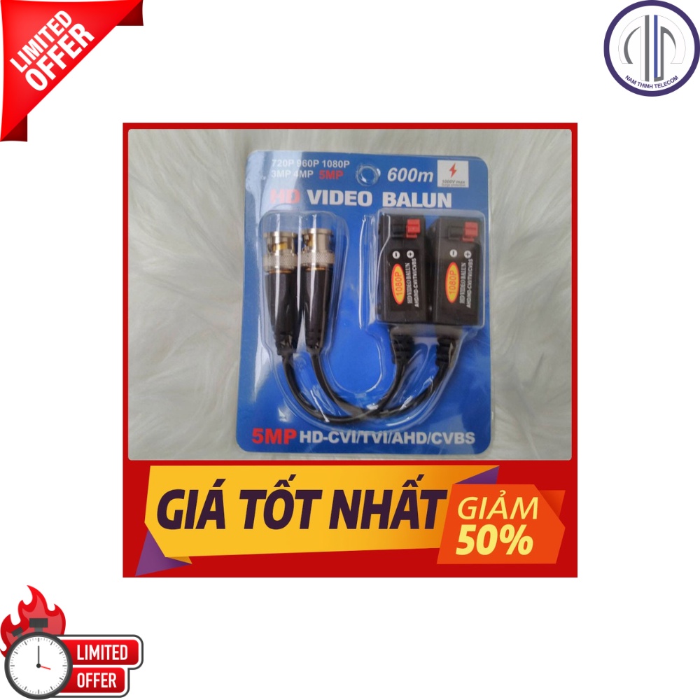 Balun camera jack video balun cho camera chống nhiễu 1080p 2mp 5mp 8mp ...