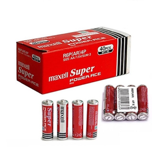 Pin Maxell tiểu R6P super AA hộp 40 viên 1,5V | Shopee Việt Nam