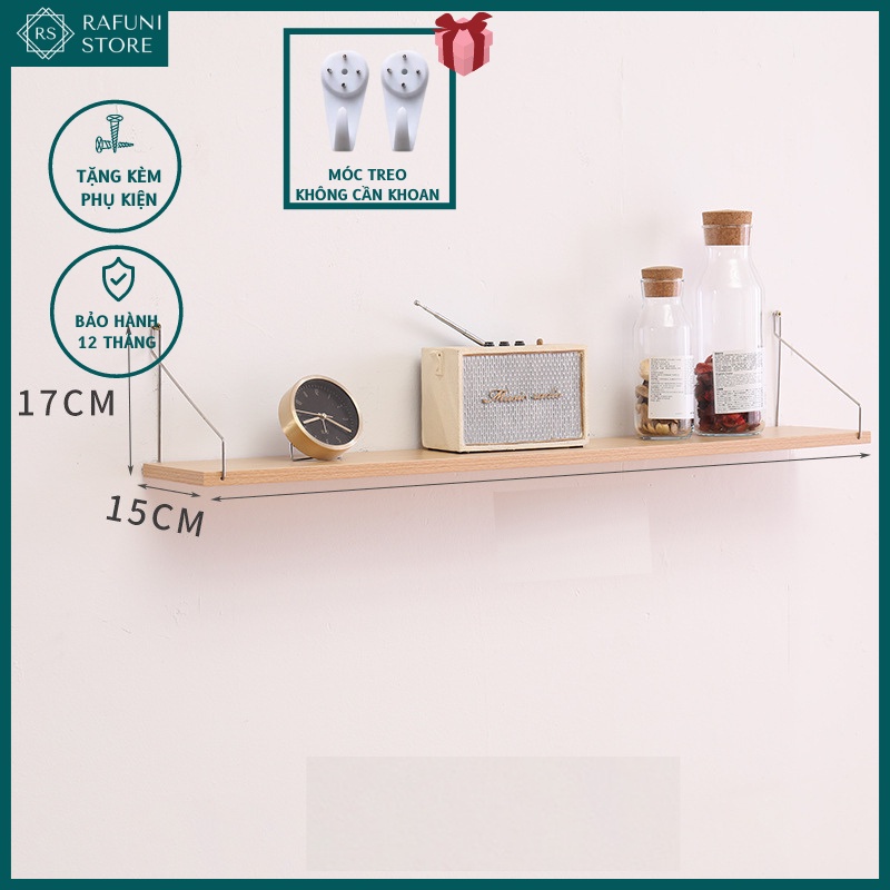 Kệ Gỗ Trang Trí Thanh Ngang KT02 Không Cần Khoan Tường Rafuni Kích ...