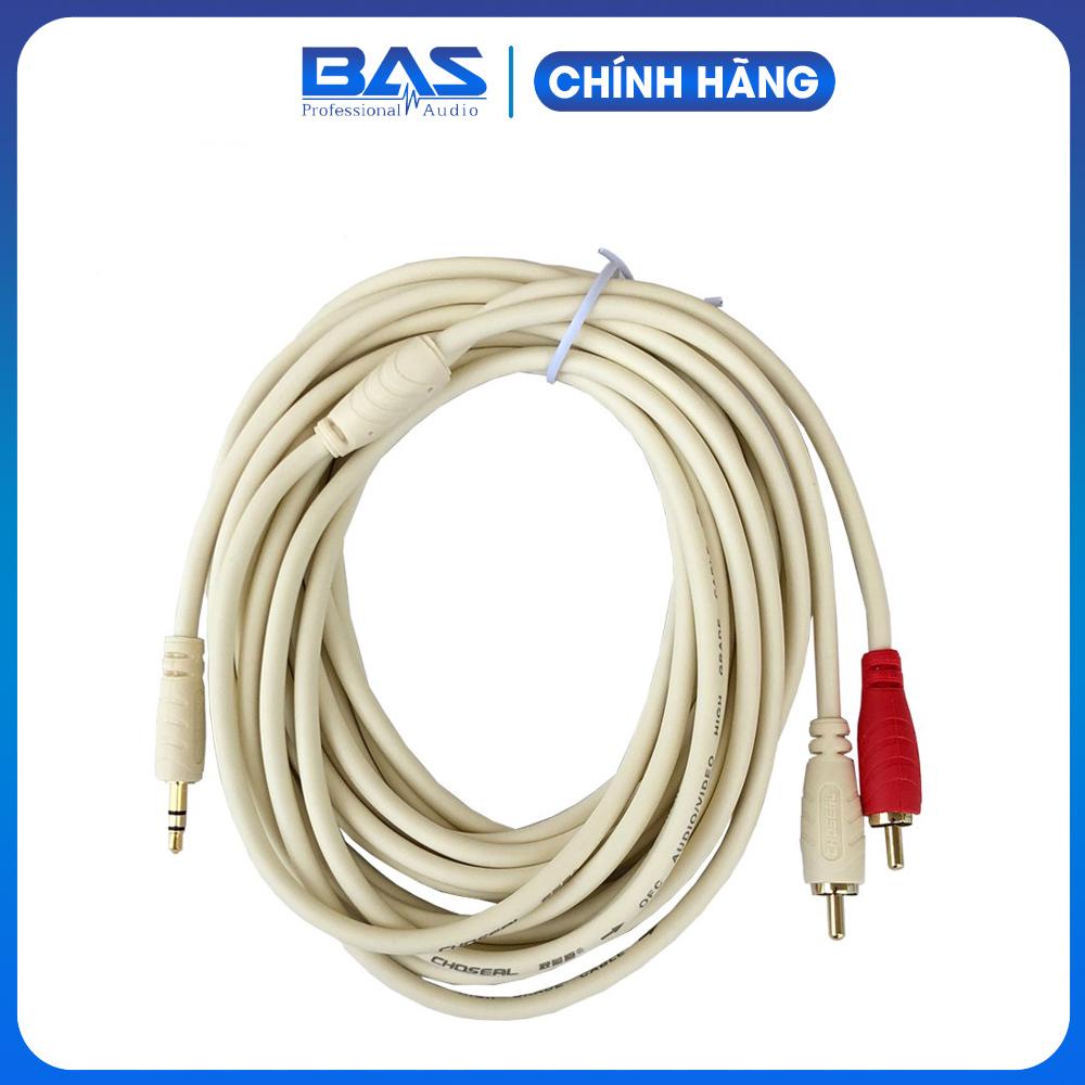 Dây audio 1 đầu 3.5 ra 2AV dài 1,8m, 3m, 5m, 10m, cáp av 3.5 ra hai đầu hoa sen loại tốt ...