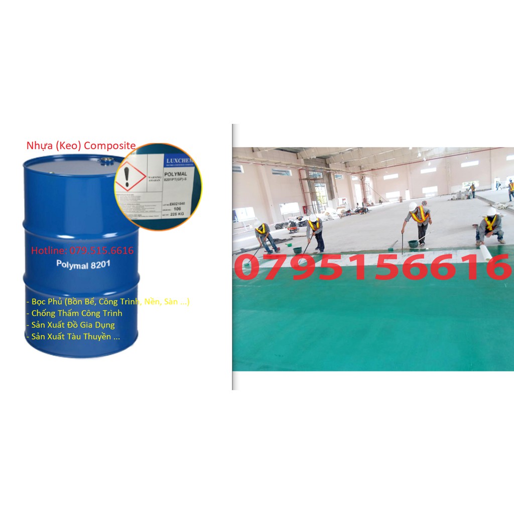 Keo Polyester Resin – Nhựa Composite 1Kg + Sợi Thủy Tinh 1m2 + Chất ...