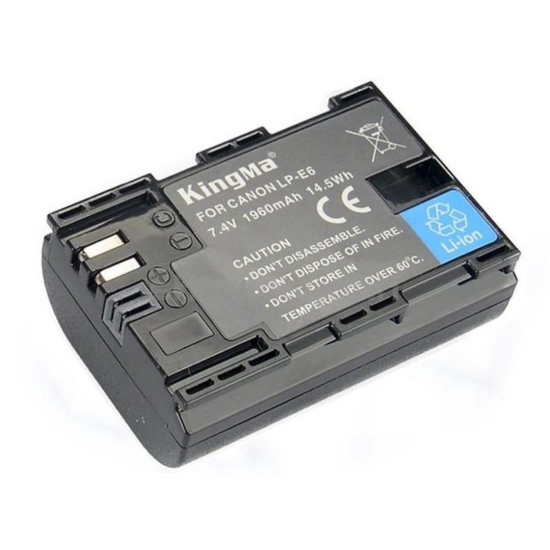 Pin KingMa LP-E6 dùng cho Canon EOS 5D2, 5D3, 5D4, 6D, 60D, 6D2, 7D, 70D, 7D2, 80D, 5DSR, R, R5 ...