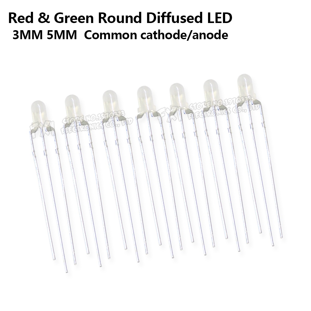 Set 100 Đèn LED Diode 3MM 5MM Màu Đỏ Và Xanh Lá Hai Màu | Shopee Việt Nam