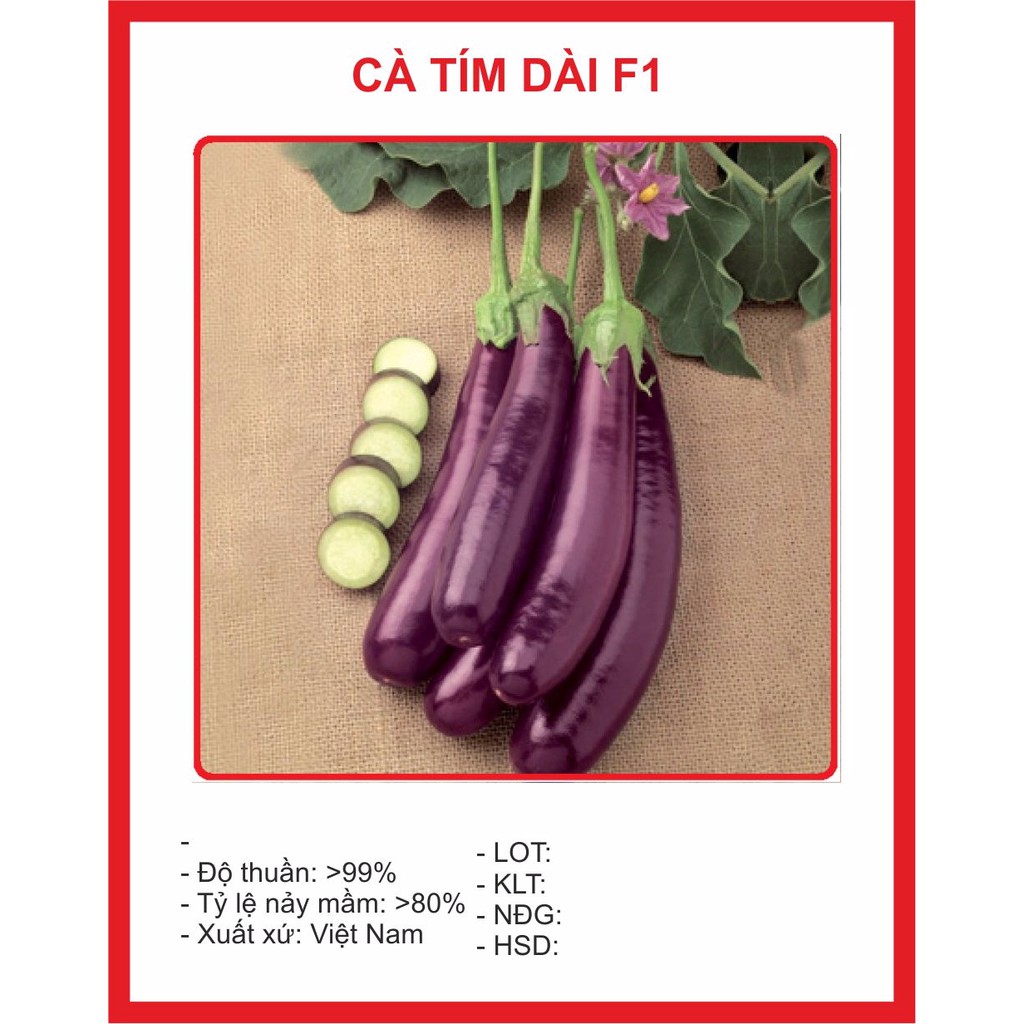 Hạt giống Cà Tím Dài F1 2gram | Shopee Việt Nam