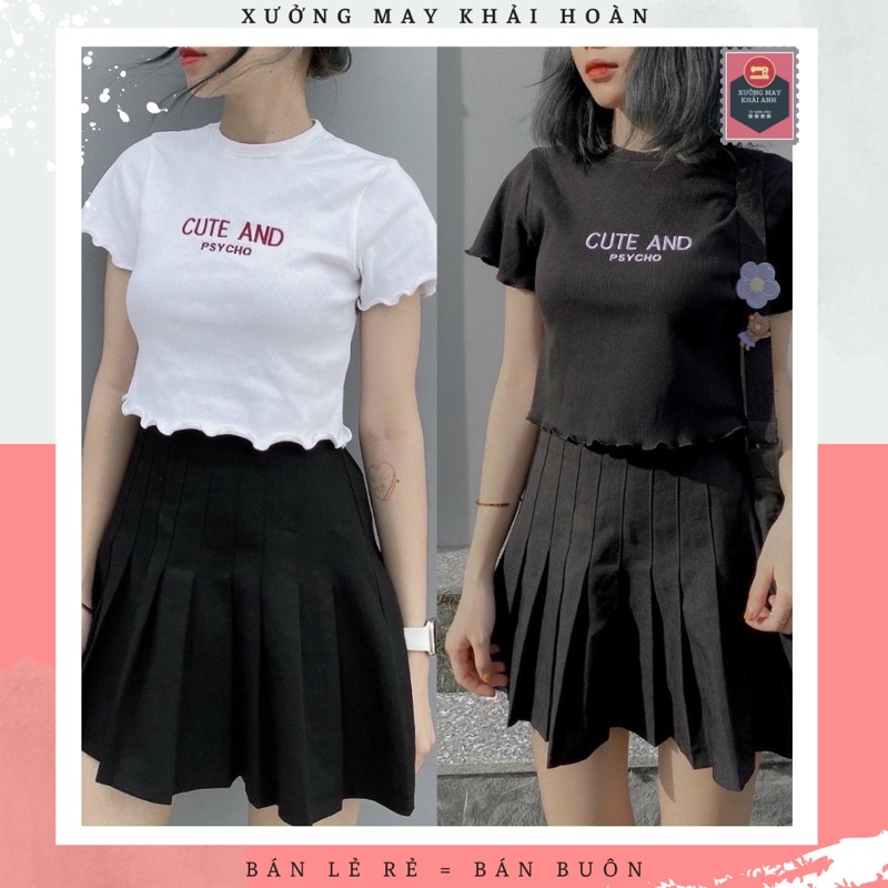 Áo Croptop Cute And Psycho - Dưới 52kg mã KA06 | Shopee Việt Nam