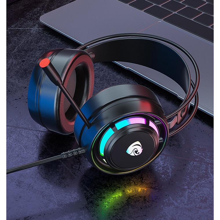 Tai nghe chơi game PANTSAN PSH-300 Âm thanh vòm với ánh sáng RGB khử ...