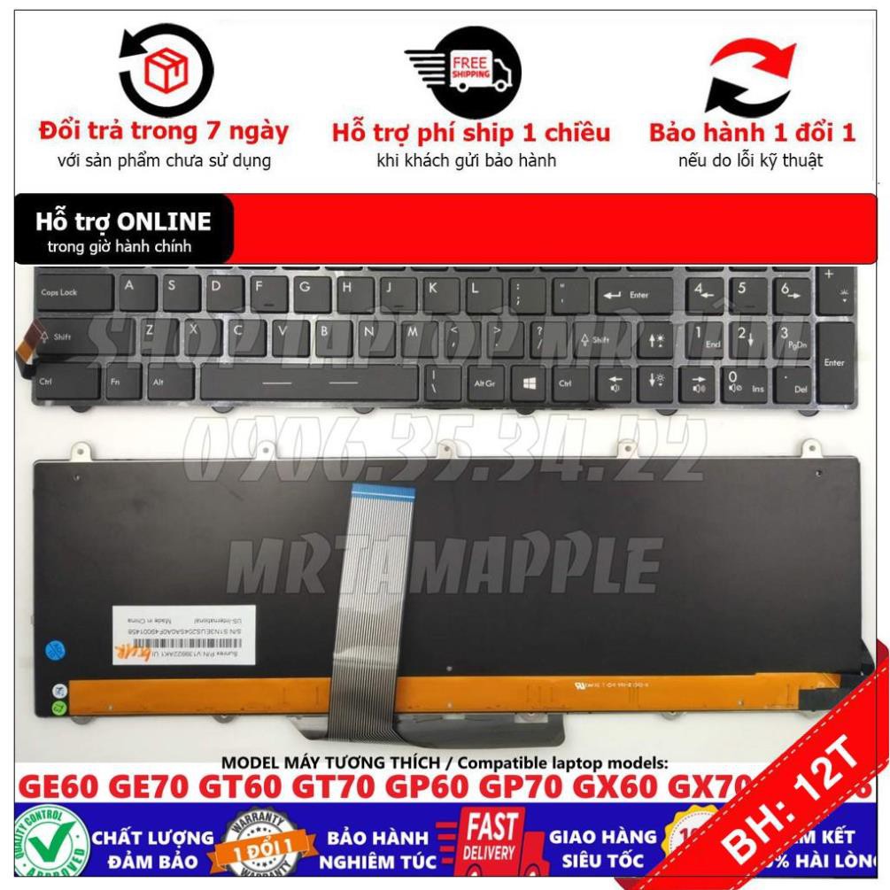 BH12TH] (KEYBOARD) BÀN PHÍM LAPTOP MSI GE60 dùng cho GE60 GE70 GT60 ...