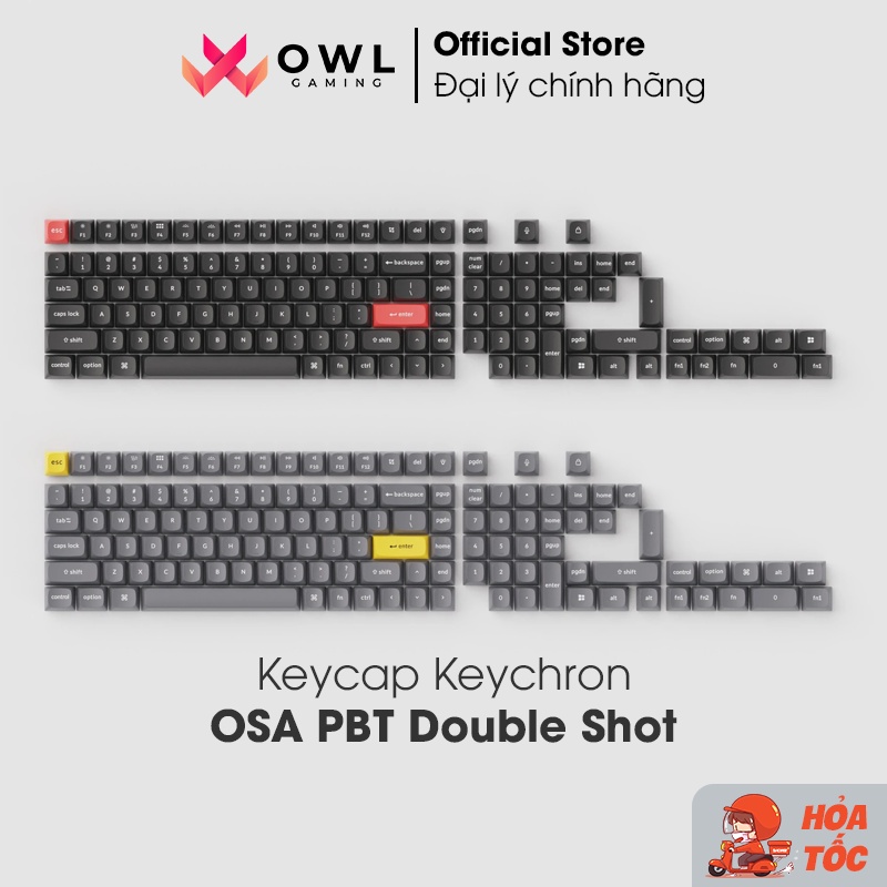 Set keycap Keychron PBT Double Shot OSA Profile (Dark Black / Dark Gray ...