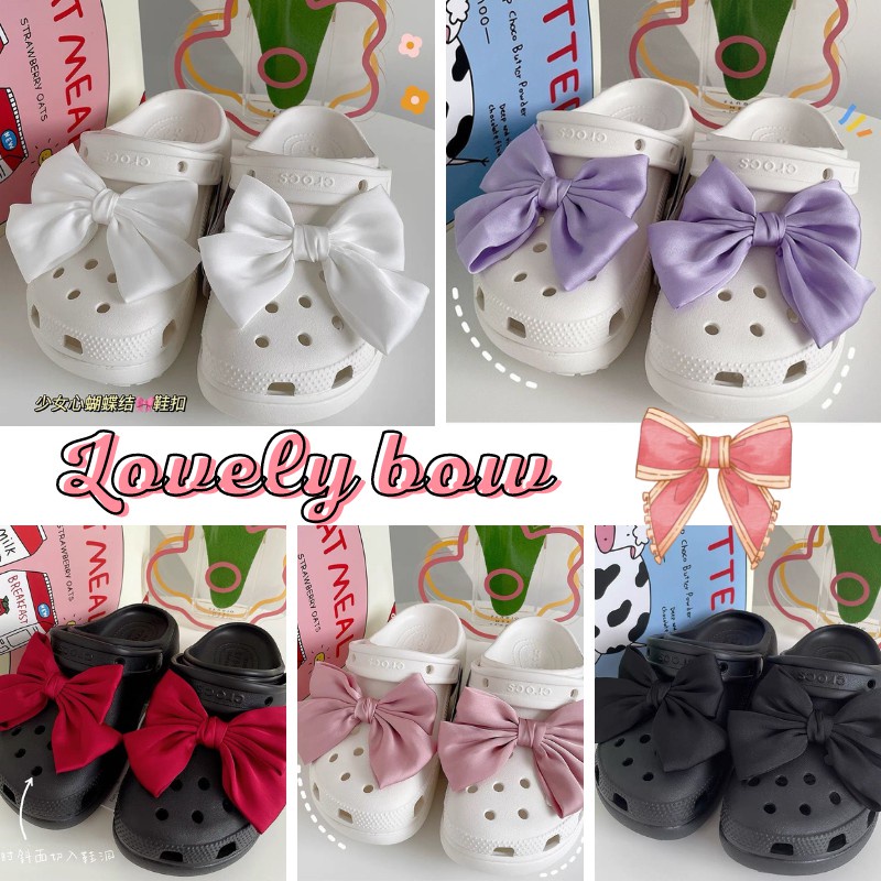 2pcs bow crocs jibbitz diy shoe accessorie ins Shoe Decoration Sticker ...