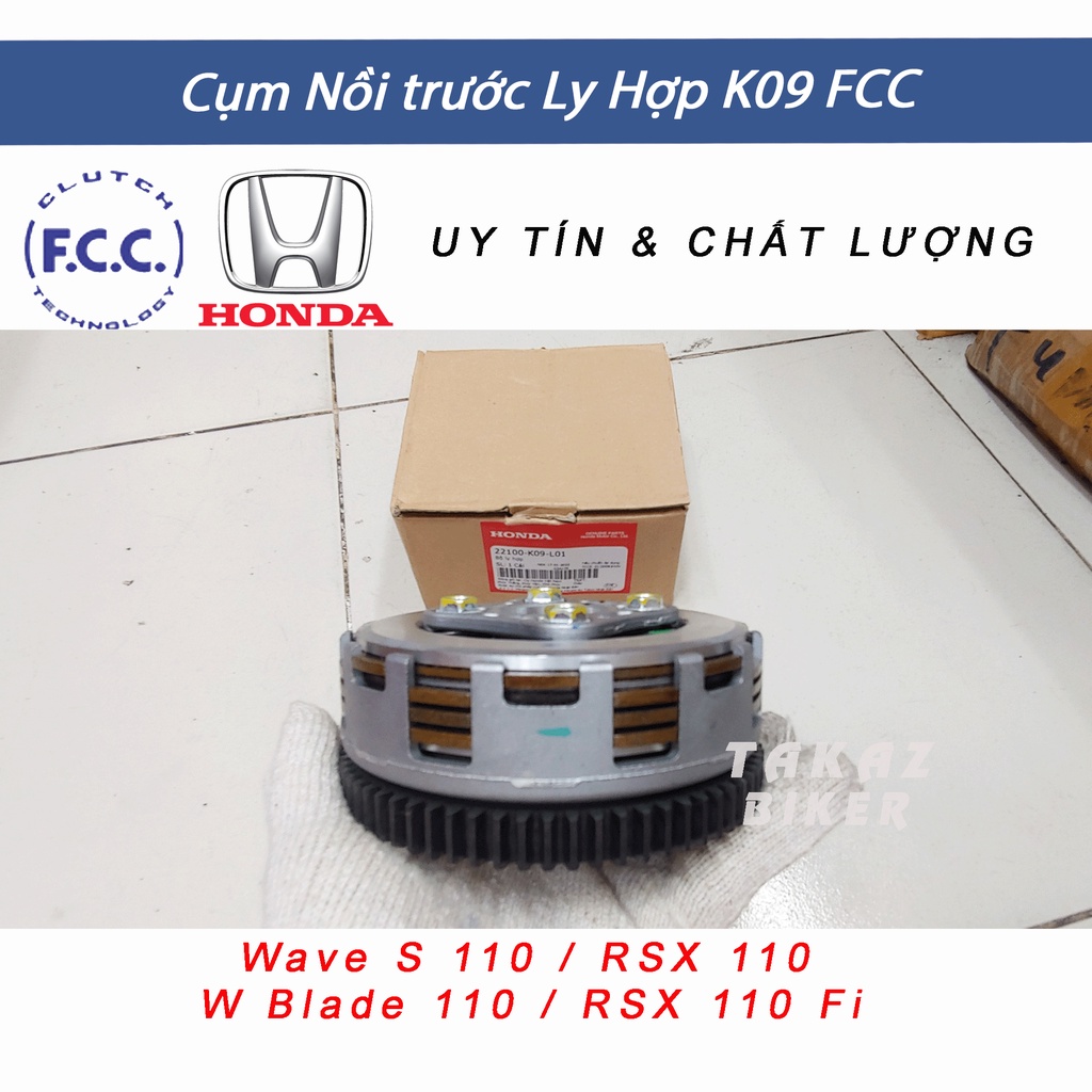 Bộ nồi sau WaveS 110 + Wave RSX 110 + Wave Blade Zin hãng Honda đời 4 lá bố Mã K09 | Shopee Việt Nam