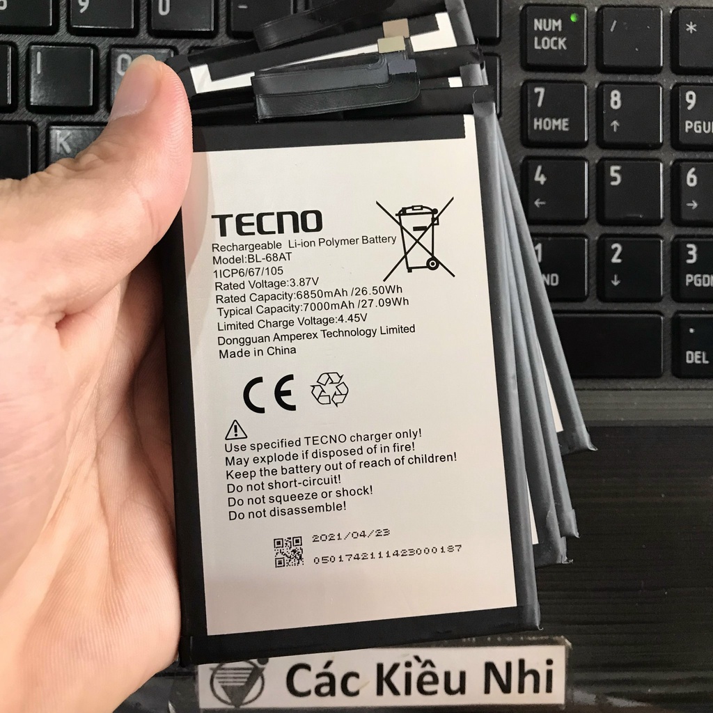 Pin Tecno Pova 2 LE7 BL-68AT 7000mAh 4.45V 27.09Wh chính hãng | Shopee ...