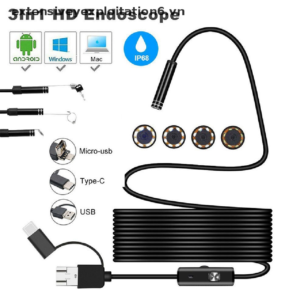 Camera nội soi 3 trong 1 USB Type-C 5.5 / 7 / 8mm HD IP68 chất lượng ...