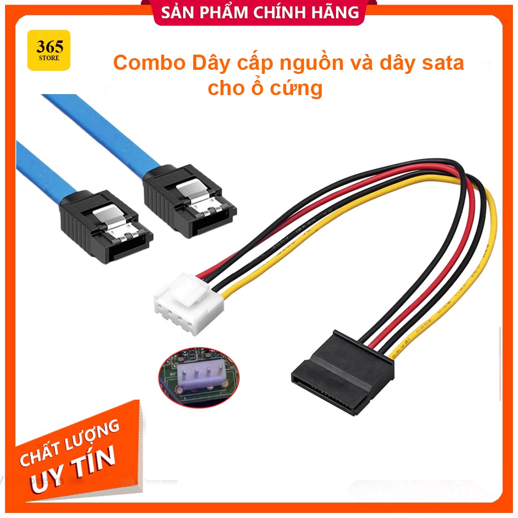Cáp nguồn ổ cứng và dây SATA cho ổ cứng SSD, HDD, Đầu ghi camera ...