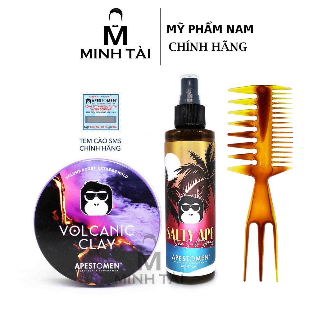 Sáp Vuốt Tóc Nam APESTOMEN Volcanic Clay , Xịt Dưỡng Tóc APESTOMEN ...
