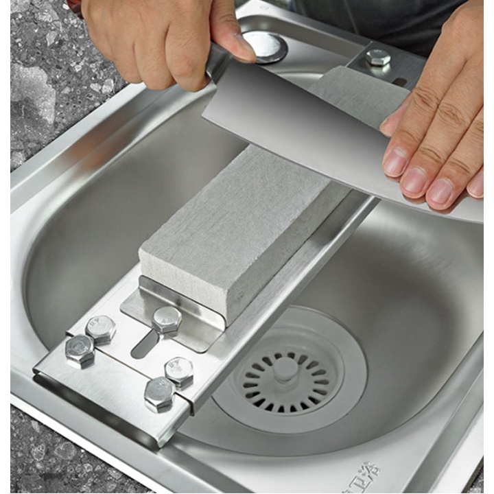 Giá đỡ đá mài dao inox 304 gắn bồn rửa bát, rửa chén chống trơn trượt ...