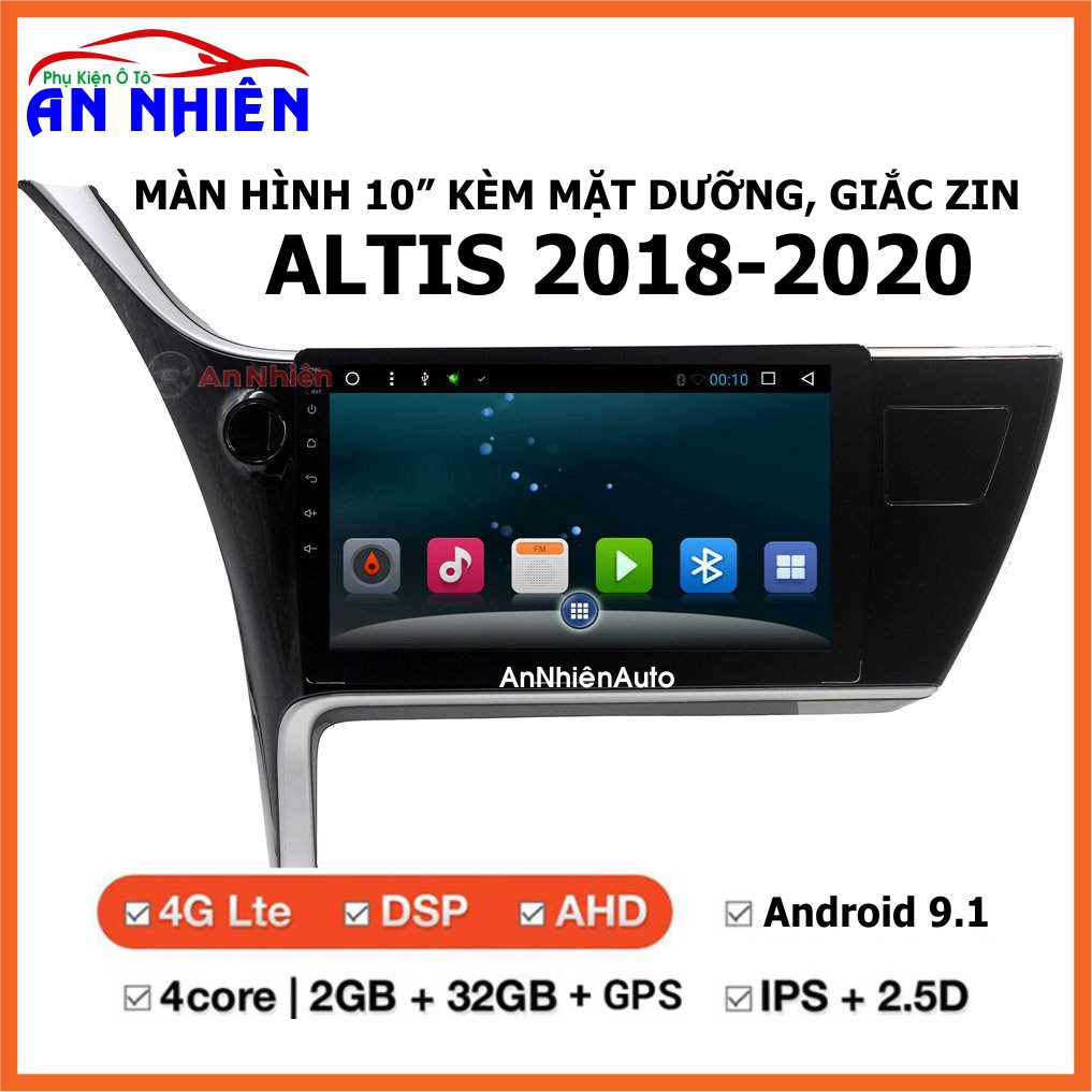 Màn Hình 10 inch Cho Xe ALTIS 2018-2020, Đầu DVD Android Tiếng Việt Kèm ...