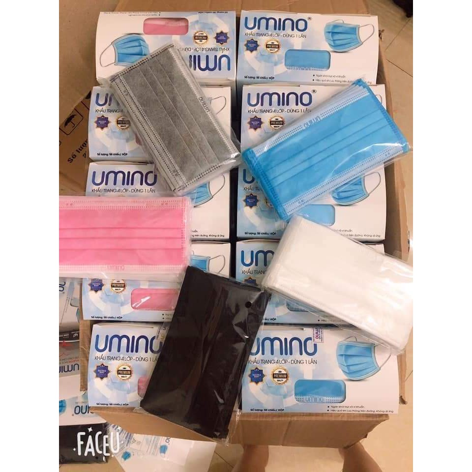 [CHÍNH HÃNG ] Khẩu Trang Y Tế UMINO 4 Lớp Có LOGO, Hộp 50 Chiếc Tác ...