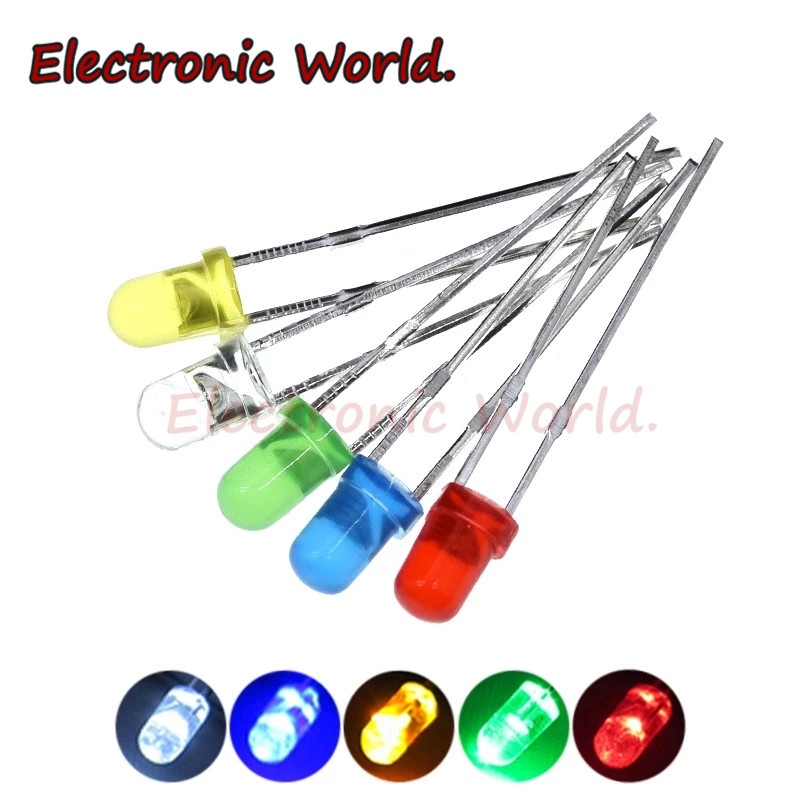 Set 100 Bóng Đèn led Điốt Phát Quang 5mm F5 Nhiều Màu Sắc Tiện Dụng ...
