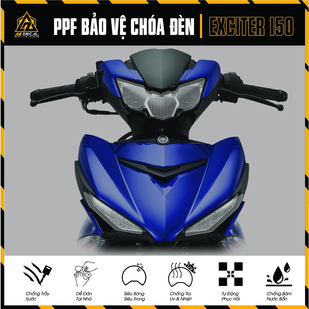 Film PPF Chóa Đèn Exciter 150 2019 - 2020 | Decal Trong Suốt Dán Đèn ...