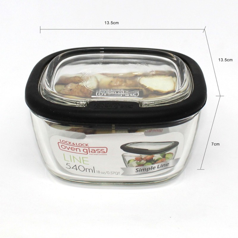 Hộp thủy tinh nắp thủy tinh Lock&lock Oven Glass Line 540ml LLG951BLK Happy Mall | Shopee Việt Nam
