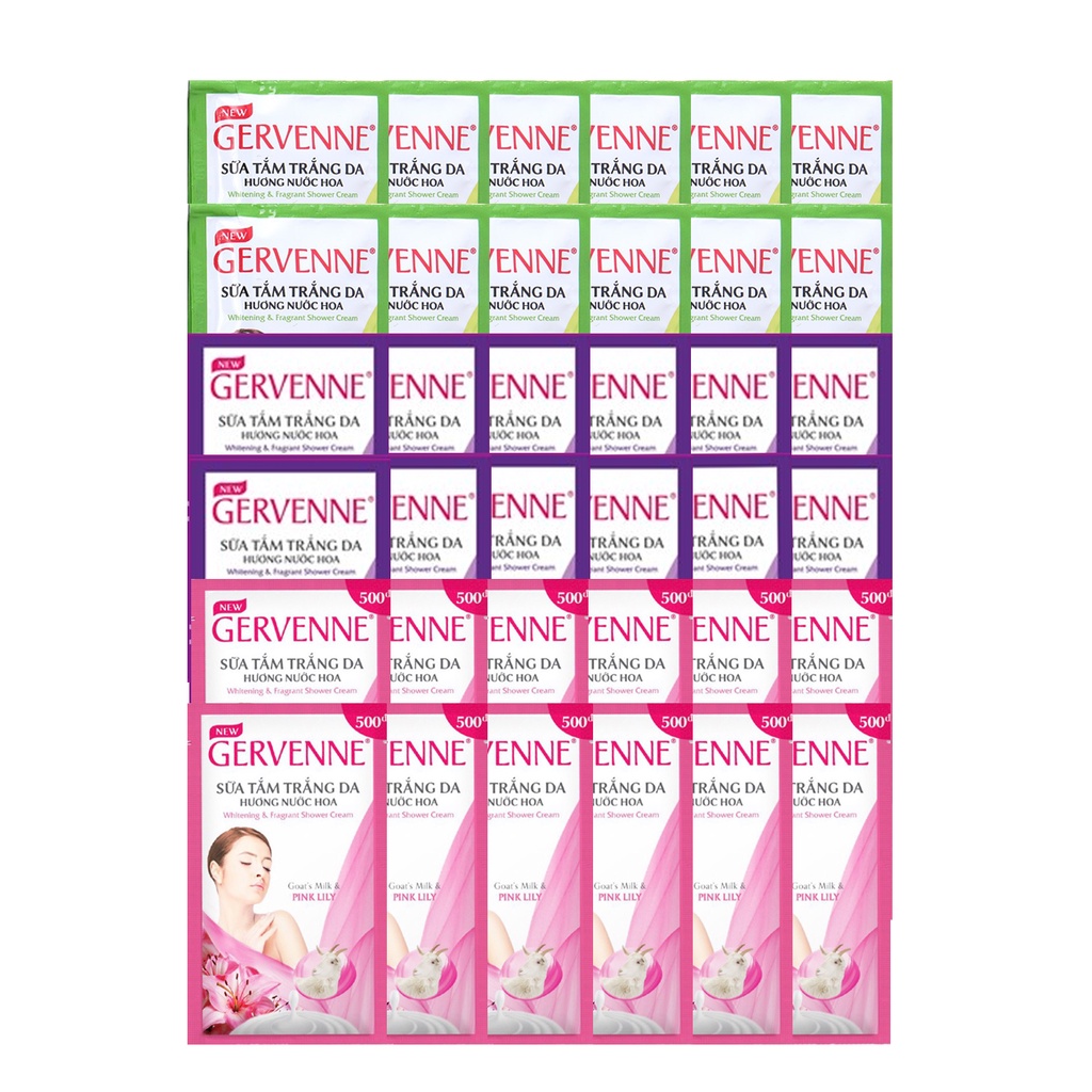 Combo 10 Dây Sữa tắm sữa dê Gervenne hương nước hoa 12 gói/ dây ...