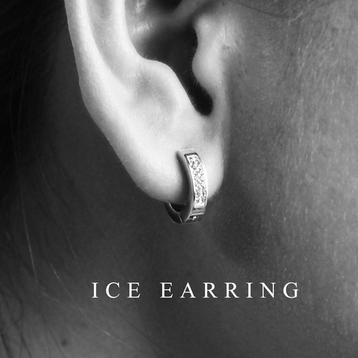 Khuyên tai đính pha lê khoáng - ODIN Ice Earring - Thép y tế | Shopee ...