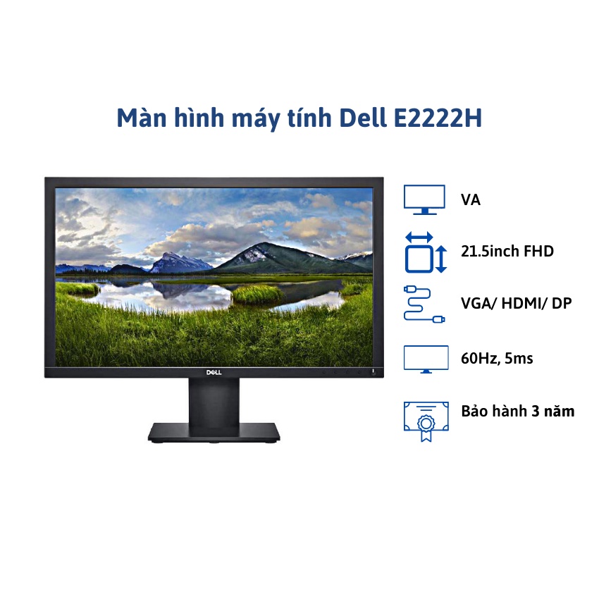 Màn hình máy tính Dell E2222H/21.5inch FHD LED / 60Hz / Va / 3Yrs ...