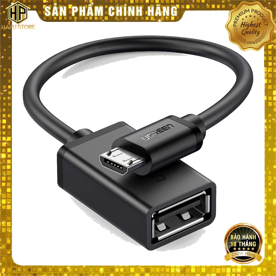 Cáp Micro USB 2.0 OTG Ugreen 10396 đen chính hãng - Hapustore | Shopee ...