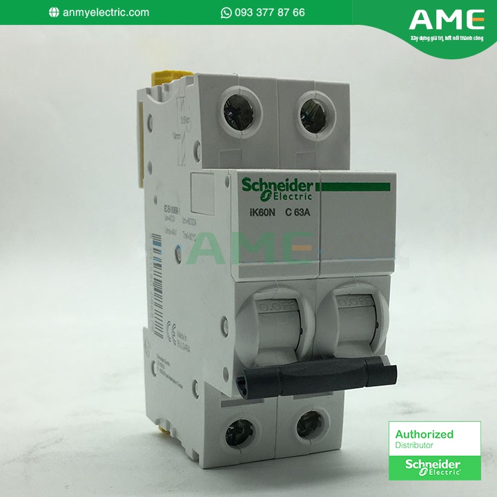 Cầu dao tự động MCB dòng cắt 6kA 2 pha 63A Acti9 Schneider_A9K24263 | Shopee Việt Nam