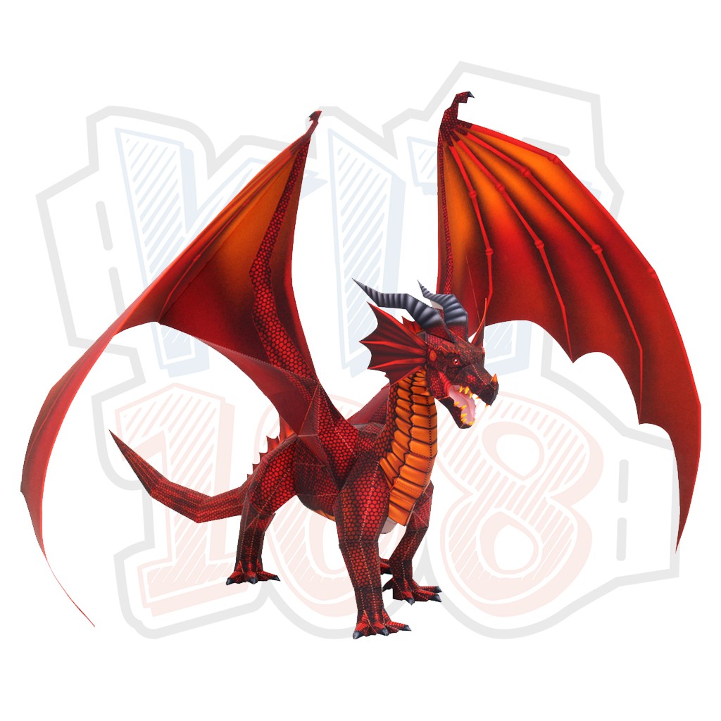 Mô hình giấy động vật Rồng Lửa Red Dragon | Shopee Việt Nam