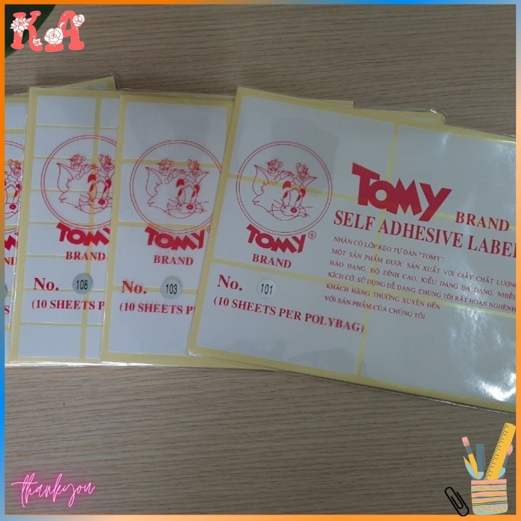Giấy Tomy, nhãn dán Tomy A5 các cỡ 99 - 124(10 tờ/tập) | Shopee Việt Nam