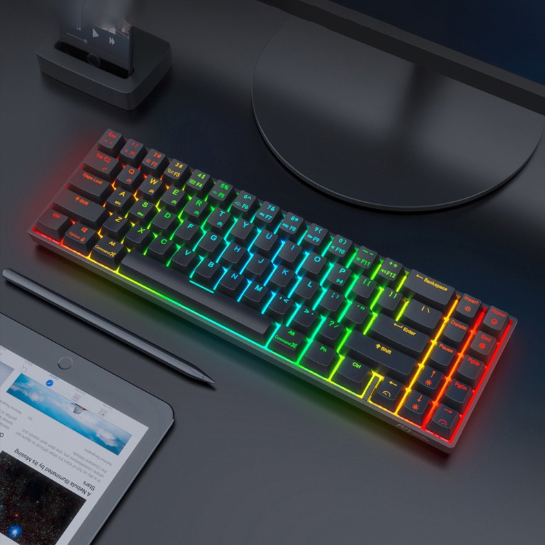 [ Tặng USB thu Bluetooth ] Bàn phím cơ RK71 led RGB Gaming Bluetooth 4. ...