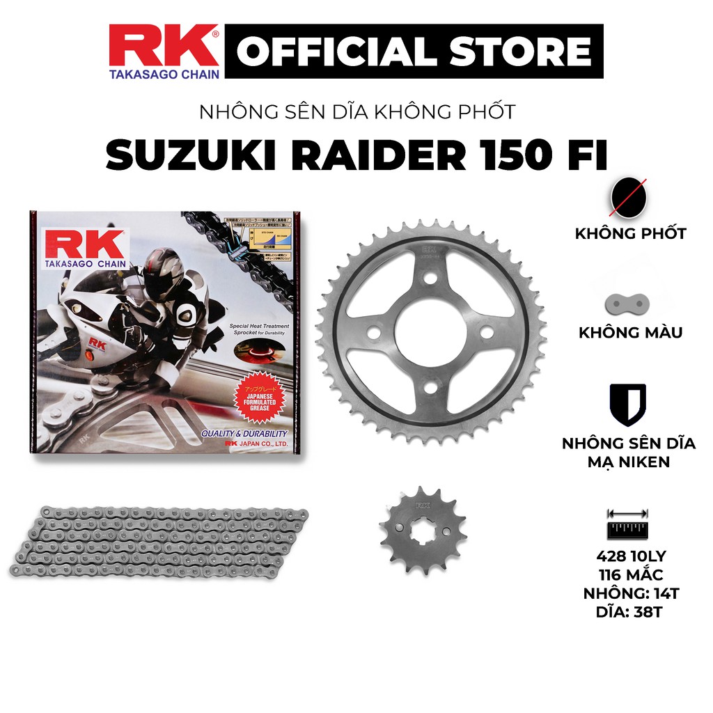 Nhông Sên Dĩa RK Takasago chain Chain dành cho xe máy Suzuki Raider 150 ...