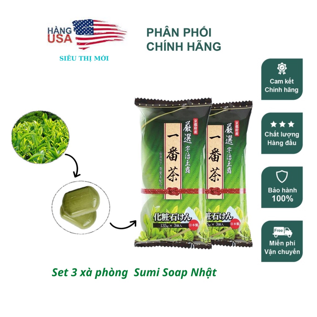 Set 3 Viên Xà Phòng Trà Xanh Sumi Max Soap – Nhật Bản | Shopee Việt Nam