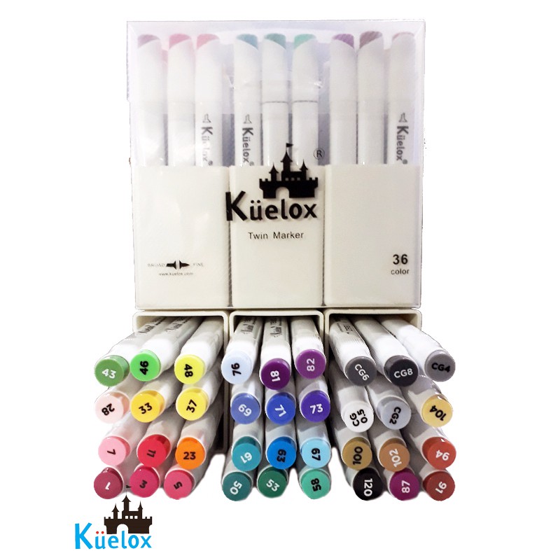 Bộ bút Marker Kuelox (Bộ 36 màu) | Shopee Việt Nam