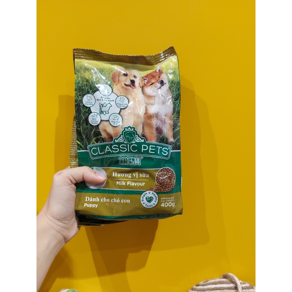 Thức ăn cho chó con-Hạt Classic Pets cho chó con vị sữa - Gói 400g ...