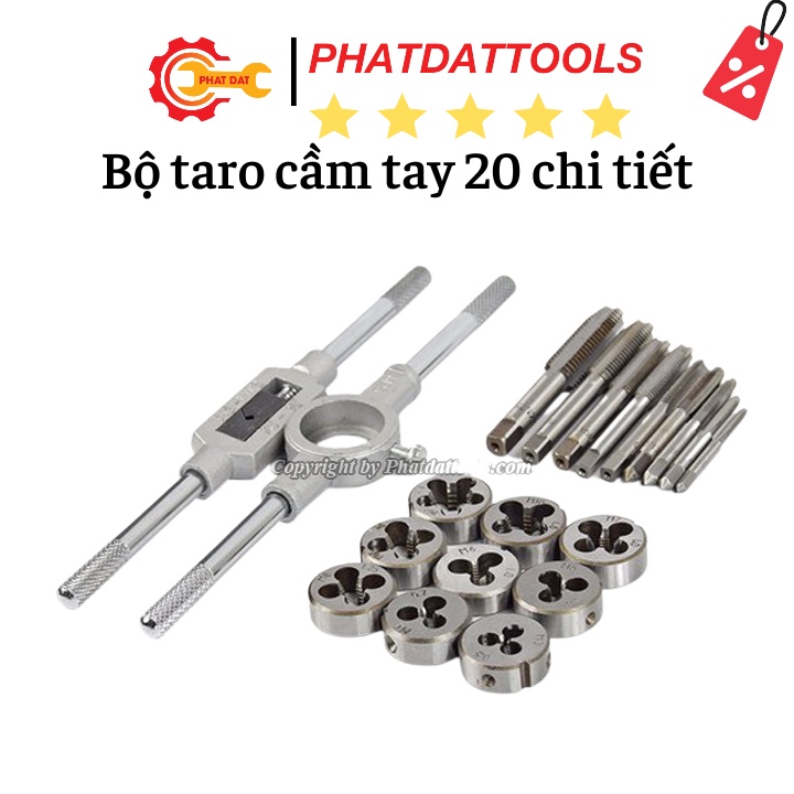 Bộ Taro tay quay tạo ren trong và ngoài 20 chi tiết từ M3 - M12 cao cấp | Shopee Việt Nam