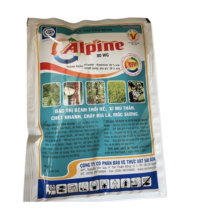 Alpine 80WG 100gr Trừ Thối rễ, chết nhanh, chết thân, mốc sương, phấn ...