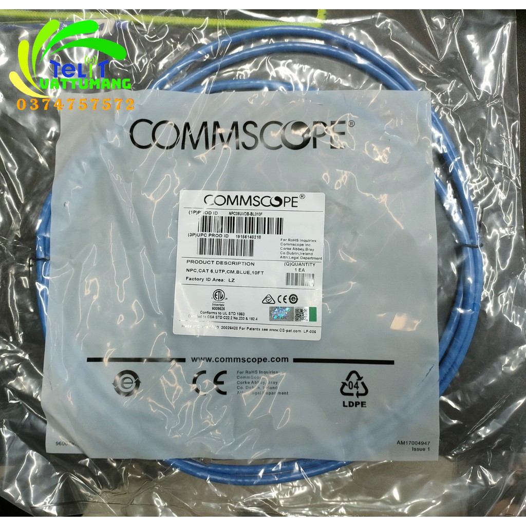 Dây nhảy mạng/Patch Cord Cat6 AWP/CommScope (1.5m, 2m, 3m) | Shopee ...