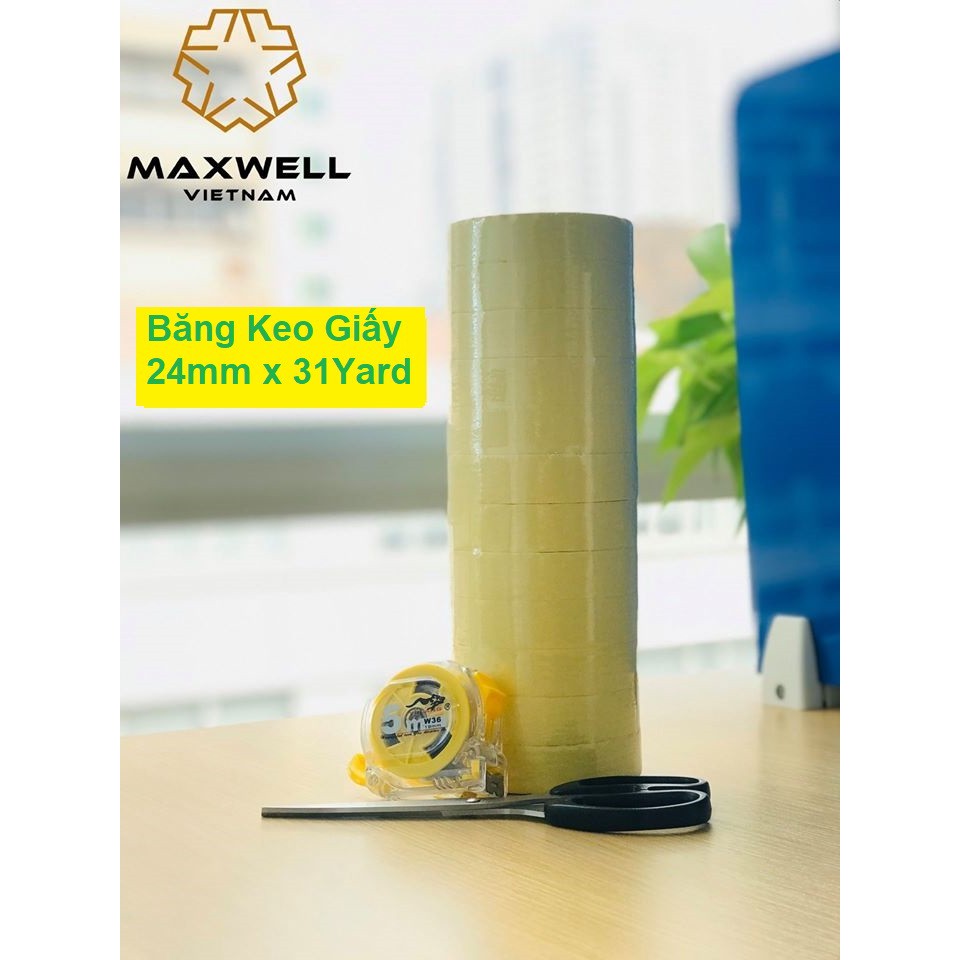 Băng Keo Giấy 24mm(1.2kg, 1 cây/12cuộn) | Shopee Việt Nam