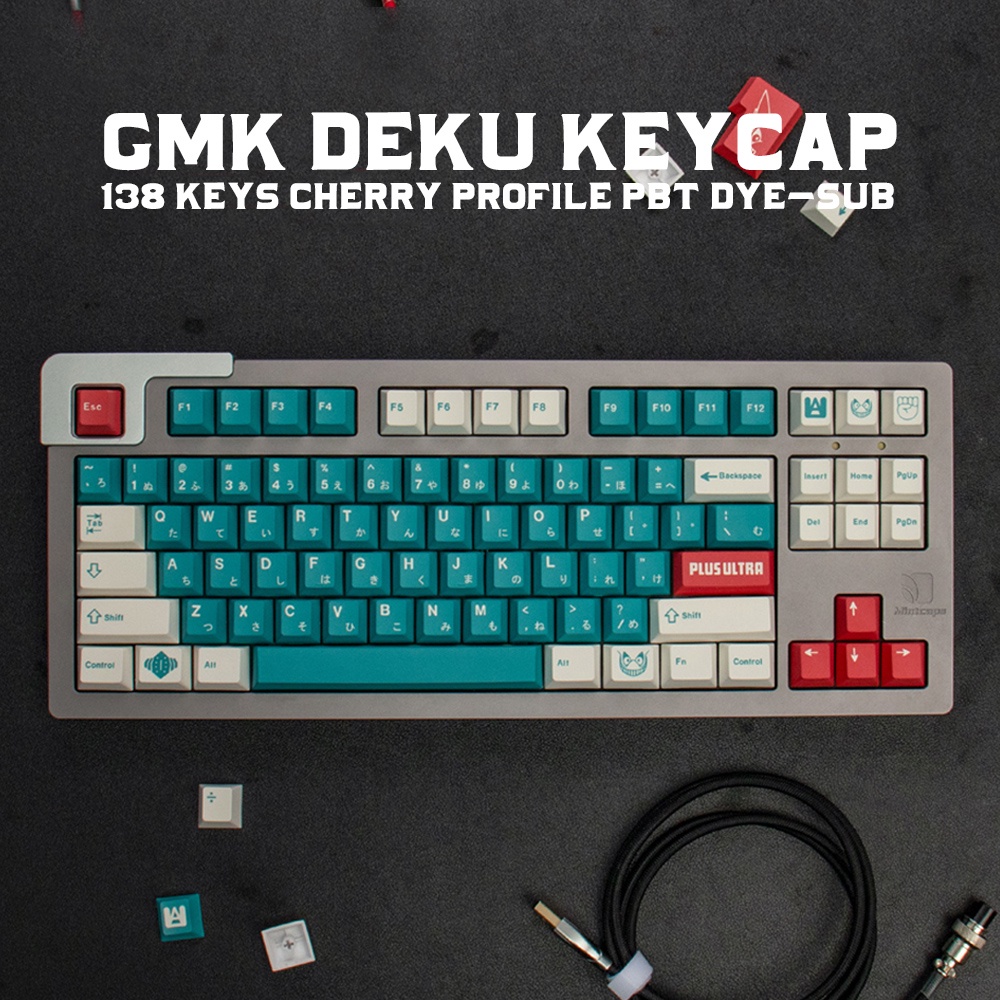 Gmk Deku Keycaps Cherry Profile PBT Dye-Sub 129 Phím Keycap Nhật Bản Cho Bàn Phím Cơ 61 / 64 ...