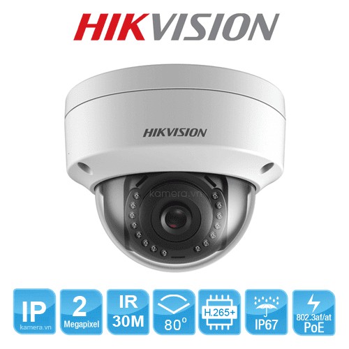 Camera IP Dome hồng ngoại 2.0 Megapixel HIKVISION DS-2CD1123G0E-ID hình ảnh sắc nét, phù hợp nhà ...