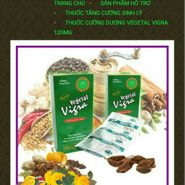 Vegetal Vigra 120Mg hộp 6 viên - Giúp cương cứng kéo dài thời gian quan ...