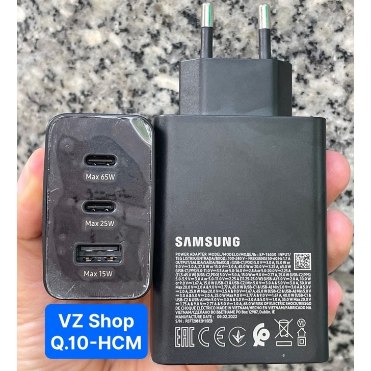 Zin Chính hãng-Củ sạc Samsung 65W PD Power Adapter Trio 3 cổng T6530 ...