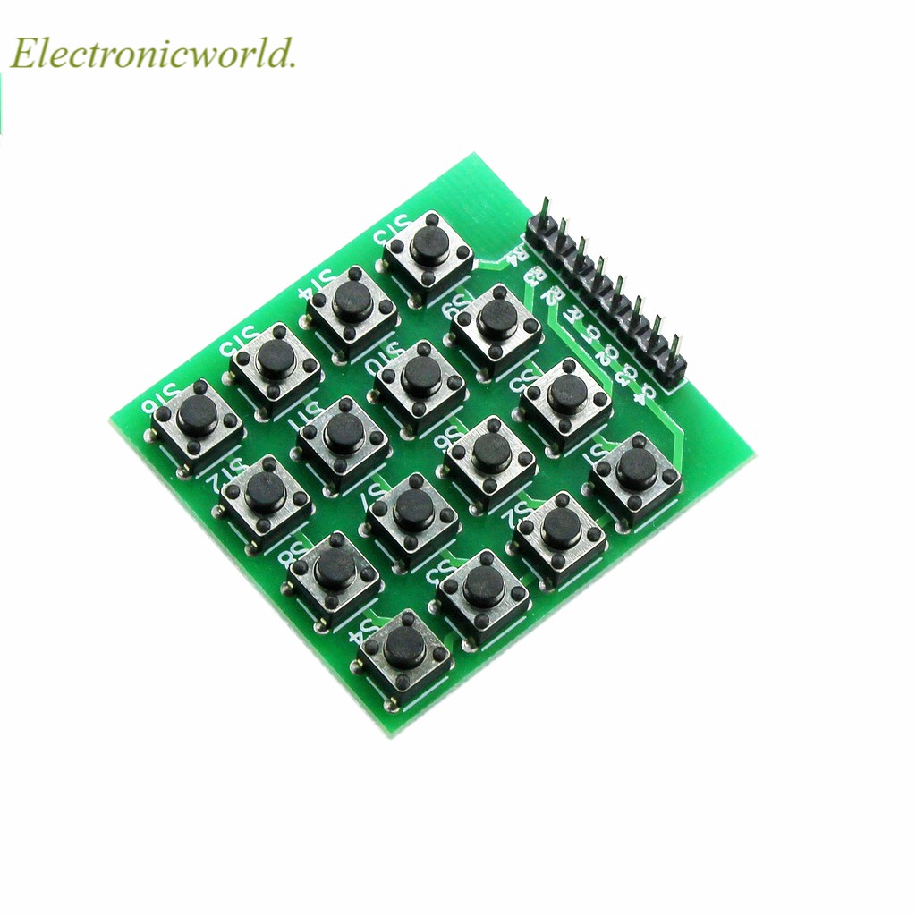 1 Bảng Mạch Điện Tử 8pin 4x4 X 4 Matrix 16 Nút Bấm Cho Arduino | Shopee ...