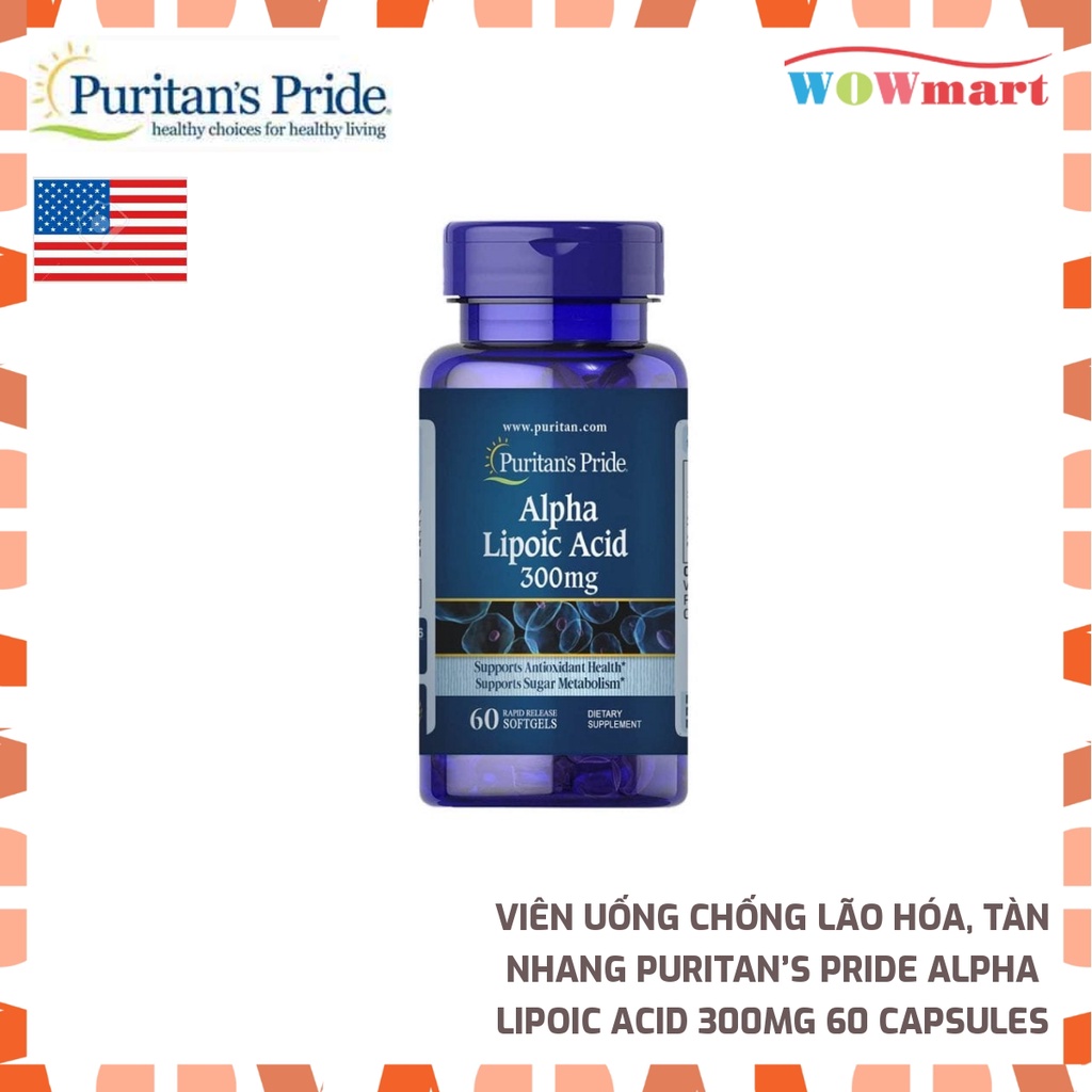 Viên uống chống lão hóa, tàn nhang Puritan’s Pride Alpha Lipoic Acid ...