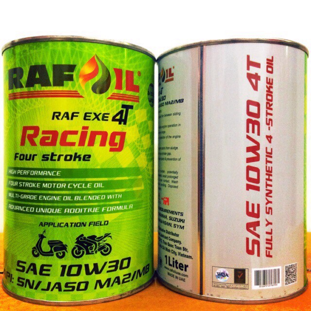 Combo 6 Lon 1 Lit Rafoil Racing RAF EXE 4T 10W-30 Full Synthetic Api SN ...