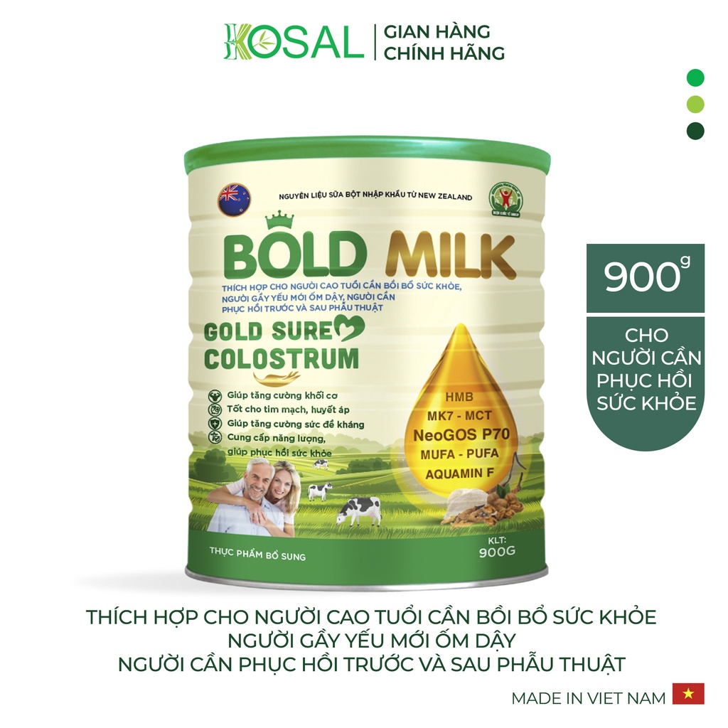 Sữa bột Bold Milk Gold Sure Colostrum, dành cho người cần bồi bổ, phục ...