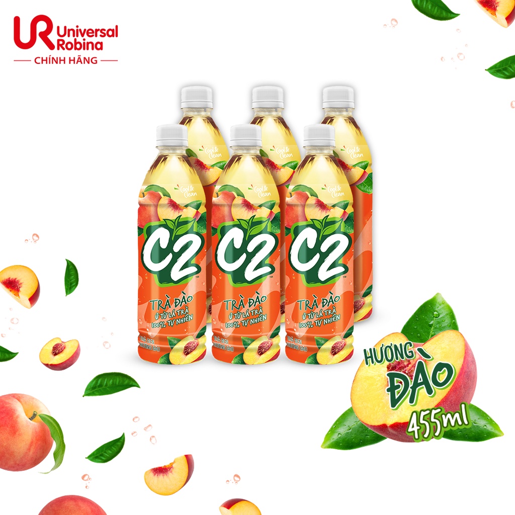 Trà xanh C2 hương đào lốc 6 chai | Shopee Việt Nam